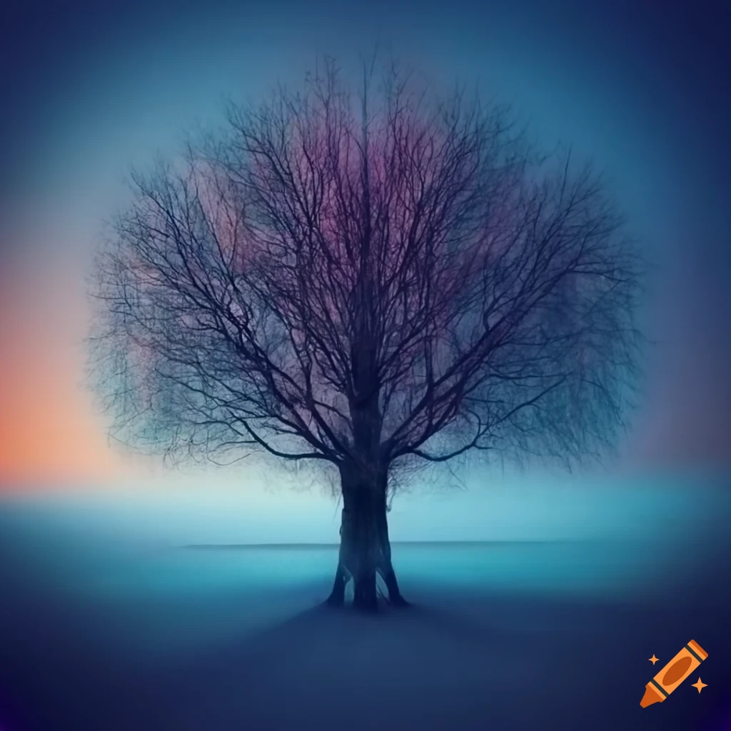 Solitary tree symbolizing humility and simplicity on Craiyon