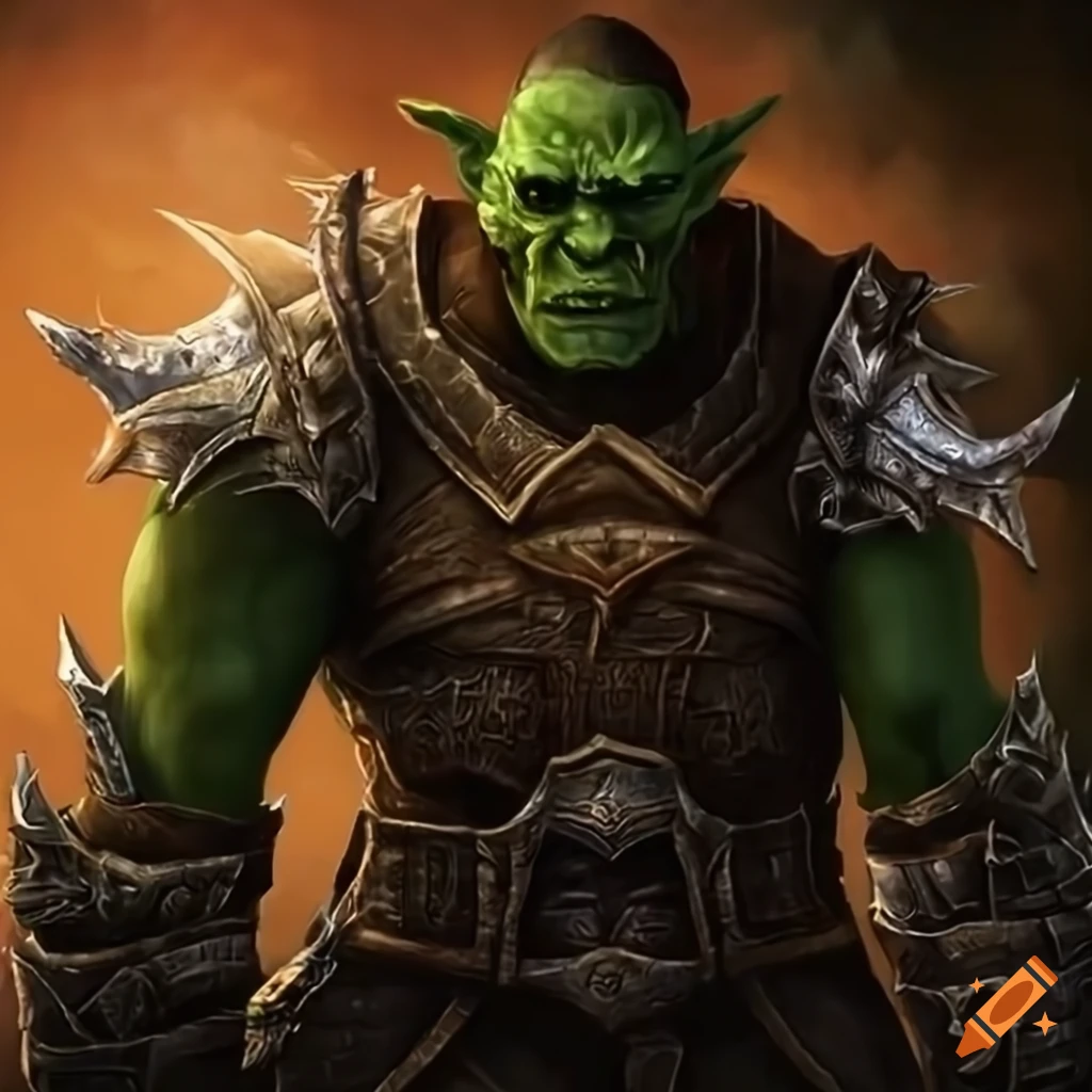 Elder scrolls orc character on Craiyon
