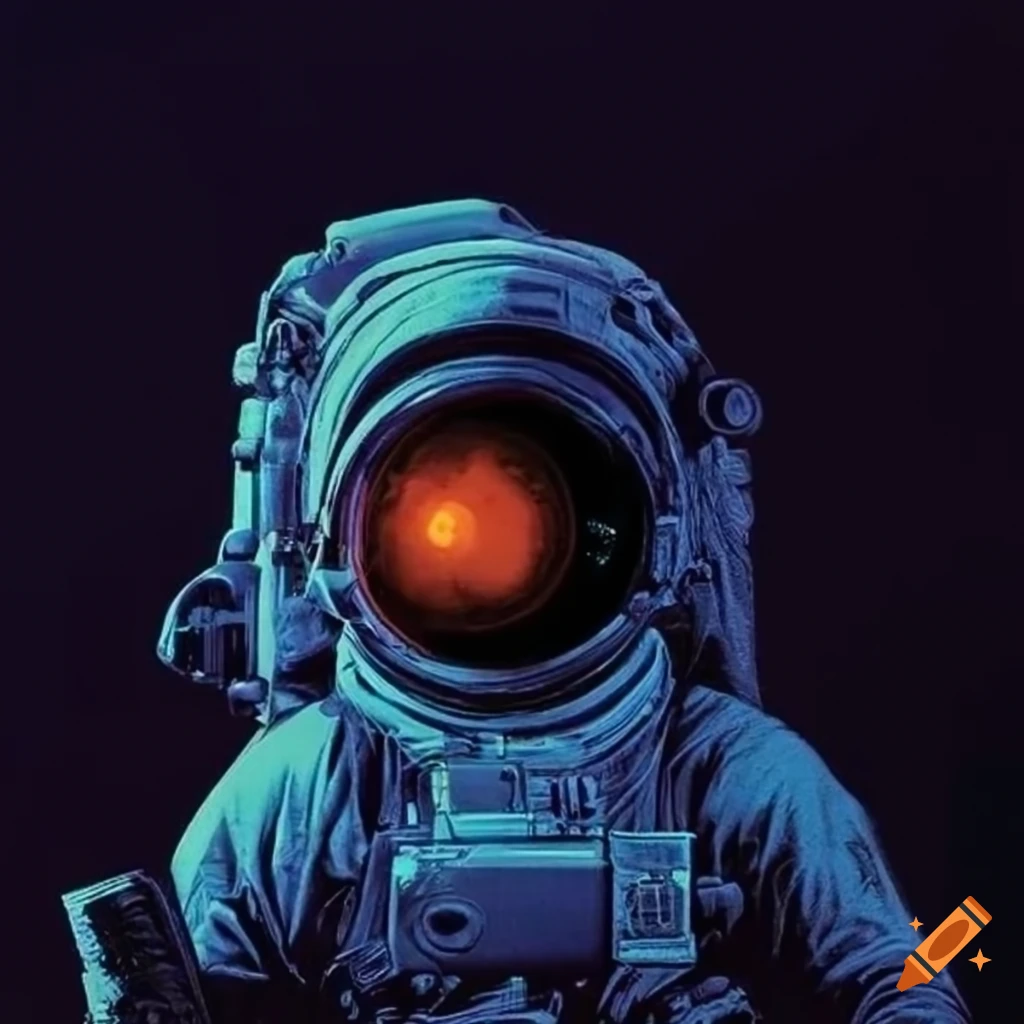 90s french house album cover with deep space and astronaut on Craiyon