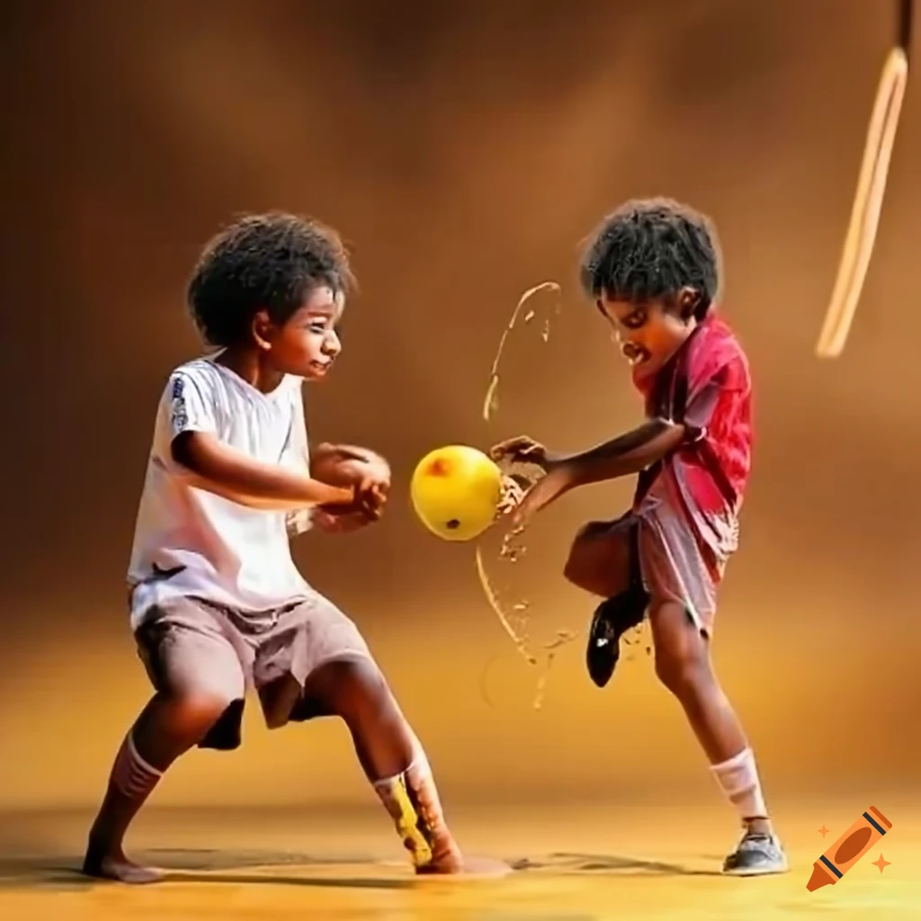 Aboriginal kids playing sepak takraw on Craiyon