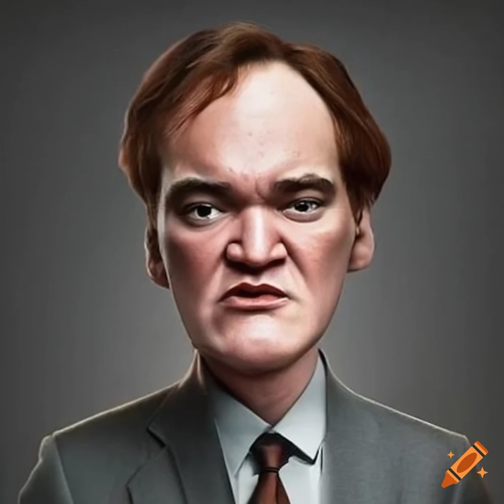 Profile of acclaimed film director Quentin Tarantino in a classic pose ...