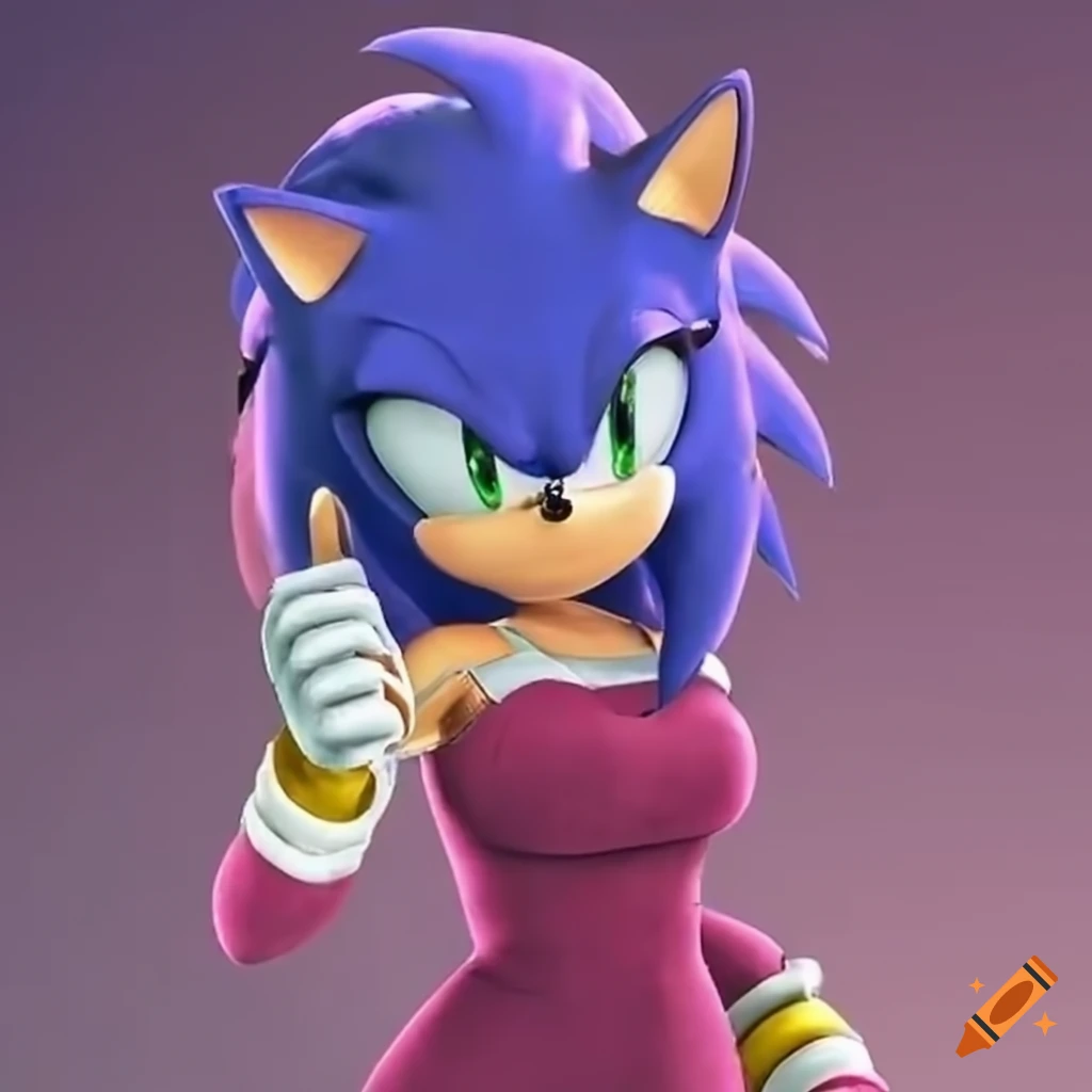 Female sonic the hedgehog with fashion tips from amy on Craiyon