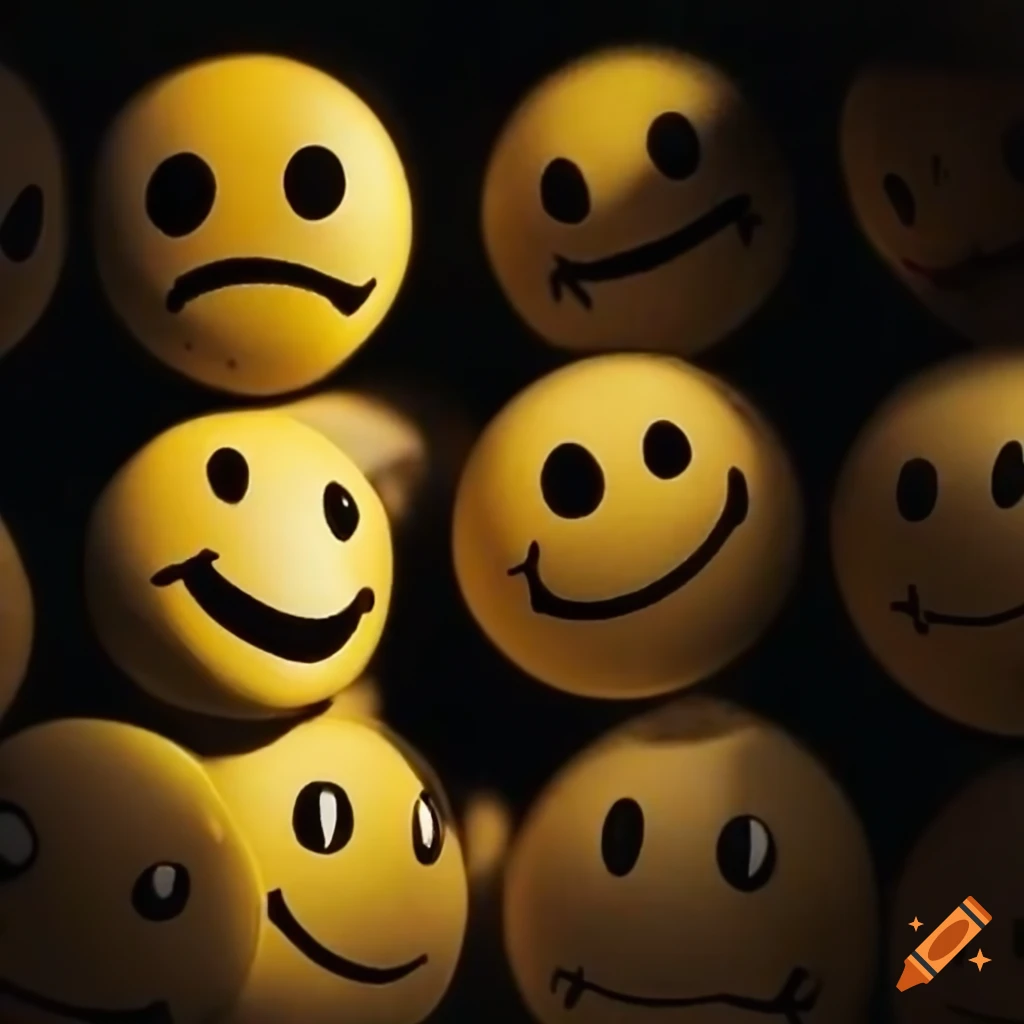 Smileys interacting on Craiyon