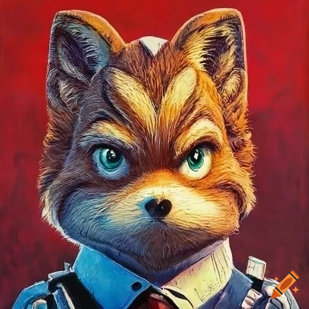 Intricate vintage star fox poster with artistic details on Craiyon