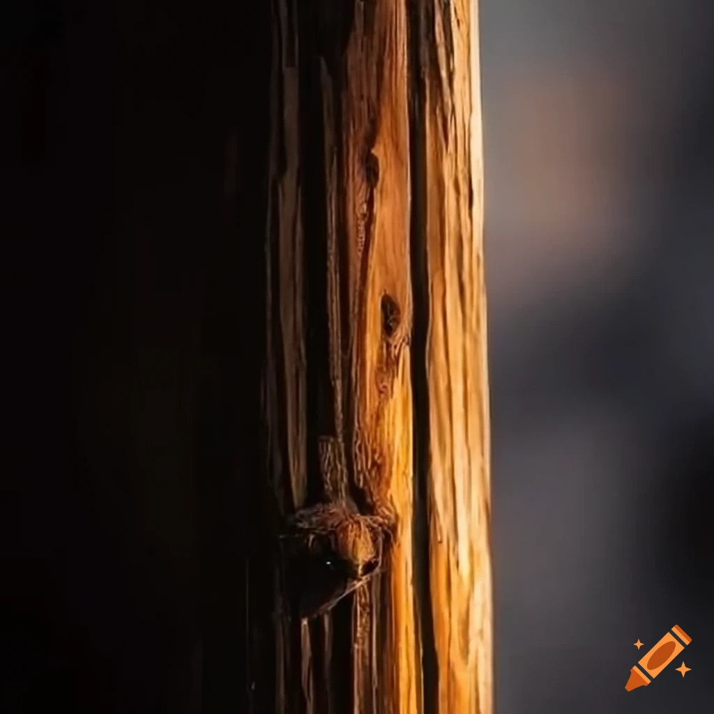 Wood pole in an urban setting on Craiyon