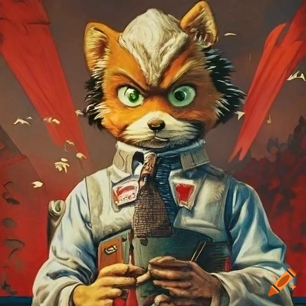 Intricate vintage star fox poster featuring james gurney and norman ...