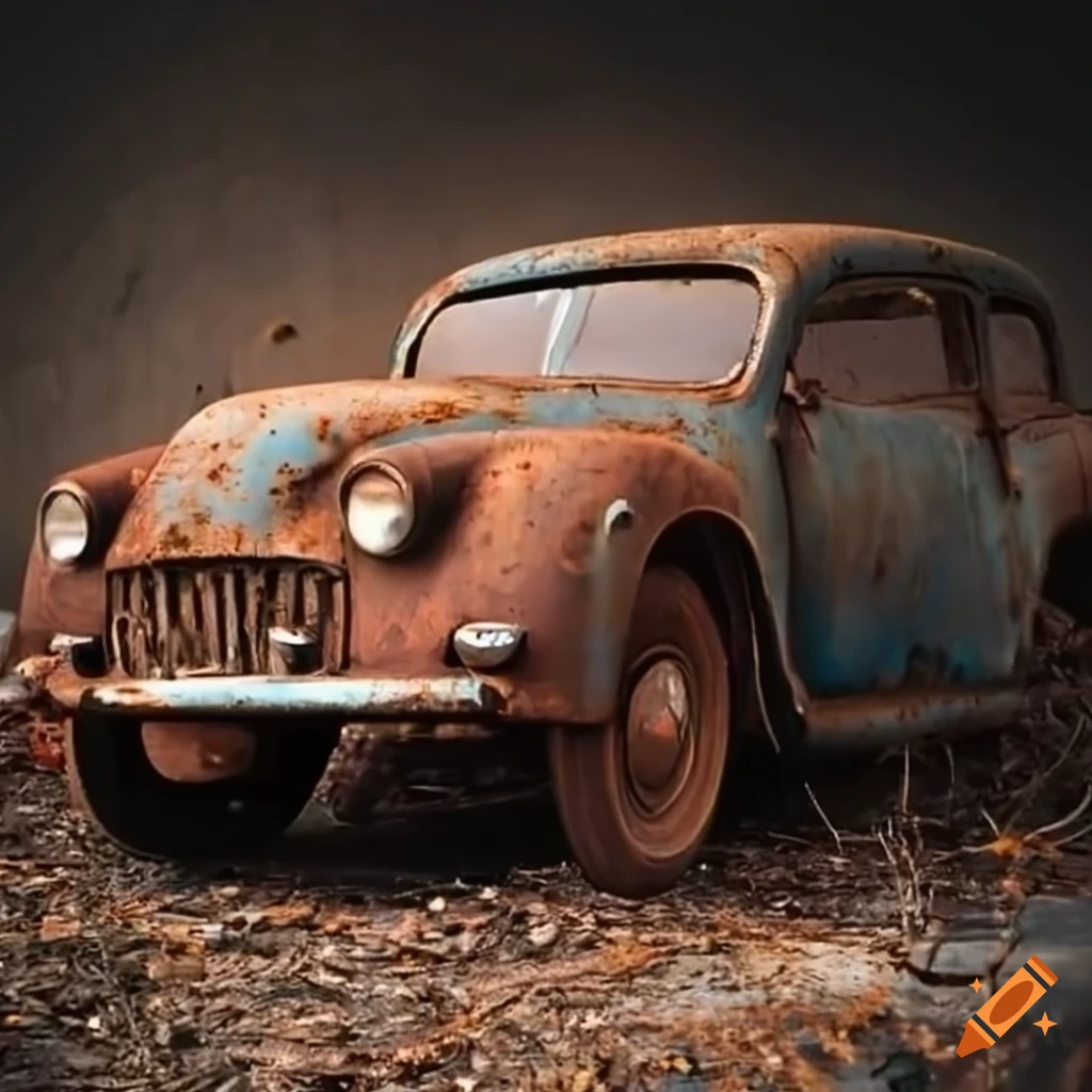 Very rusty car on Craiyon