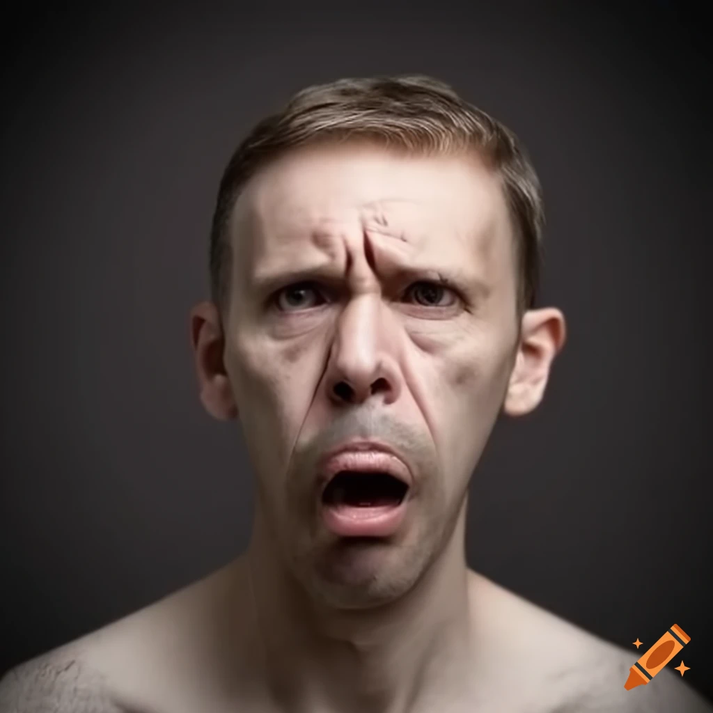 Confused man face on Craiyon