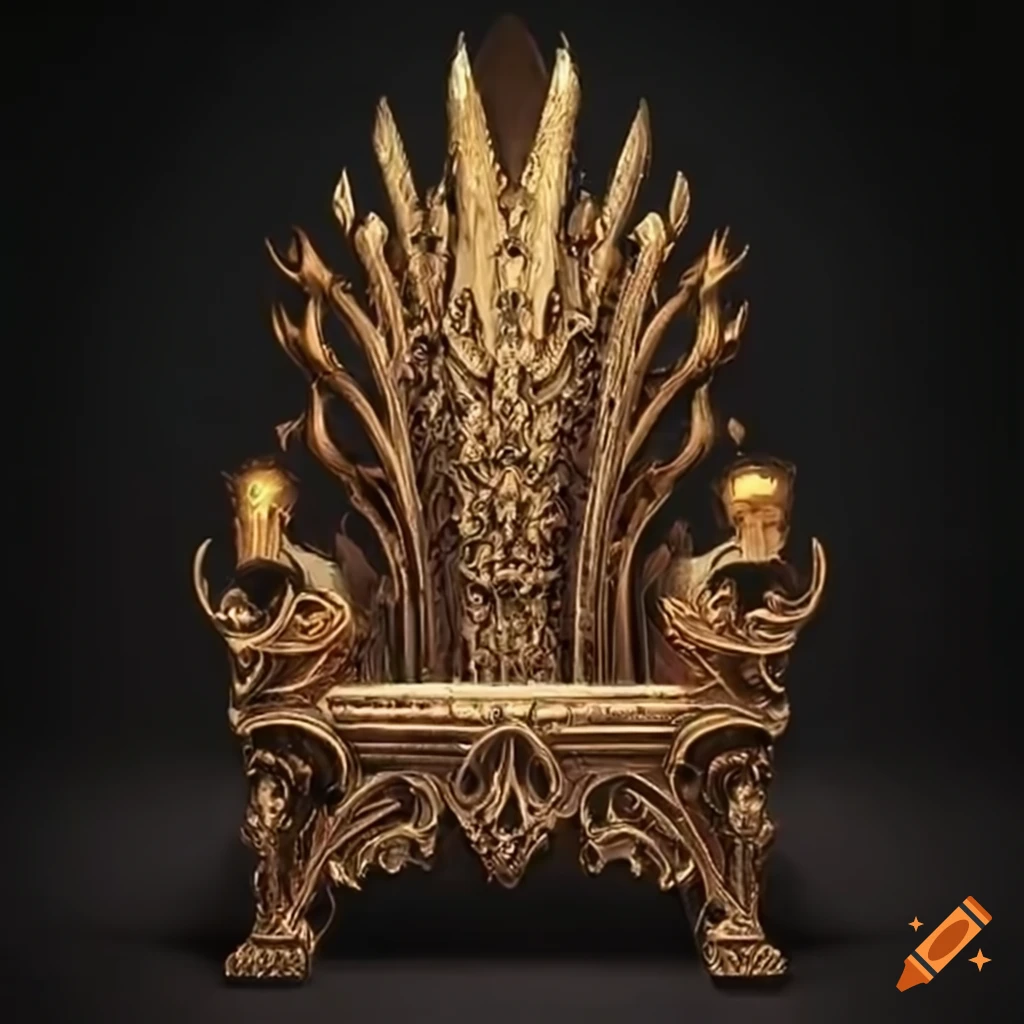 Empty throne with sharp shape design on Craiyon