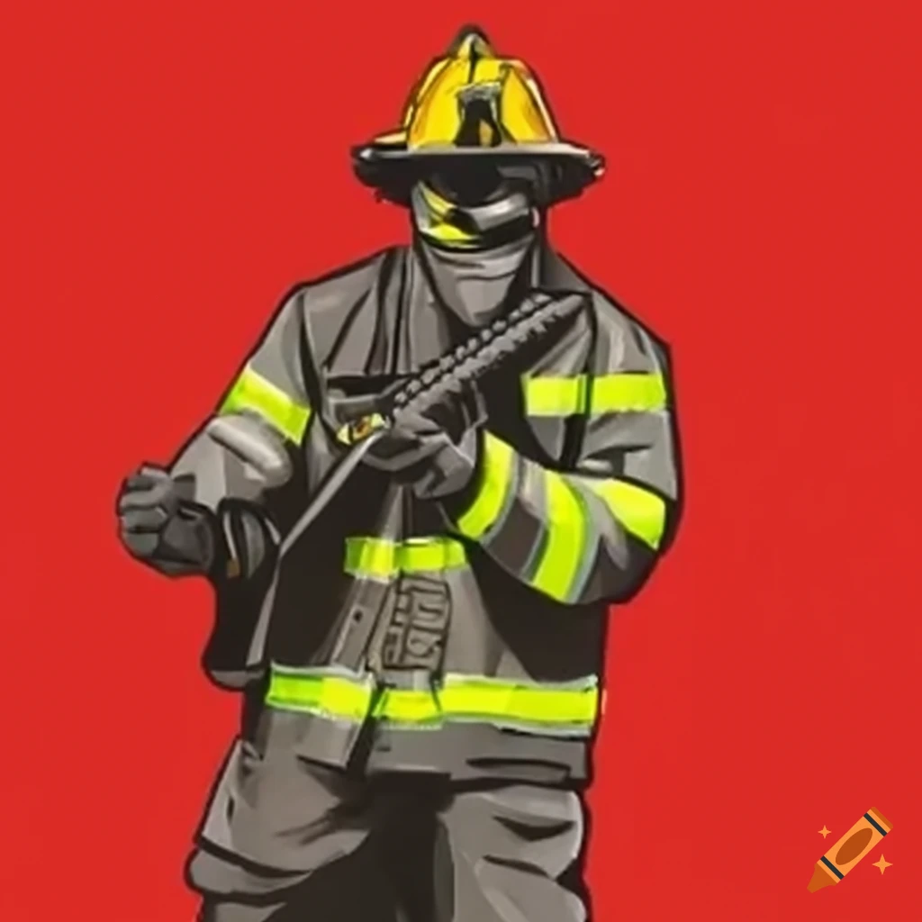 Firefighter with a halligan tool on Craiyon