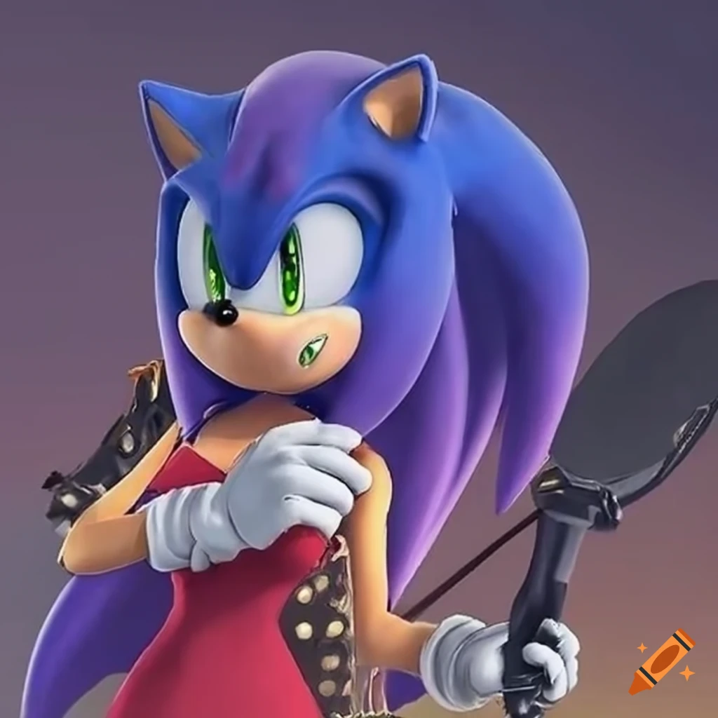 Female sonic the hedgehog getting fashion tips from amy on Craiyon