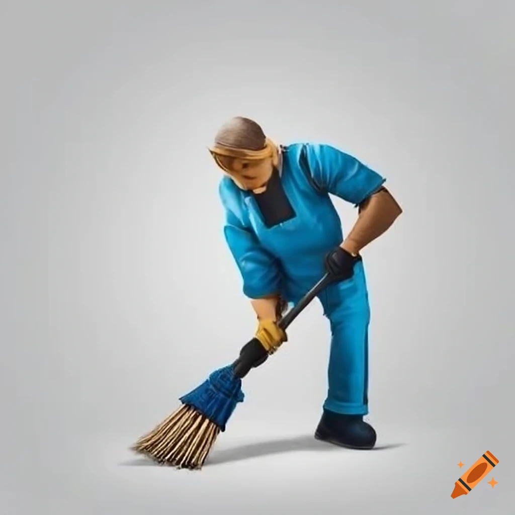 Janitor with a broom on Craiyon