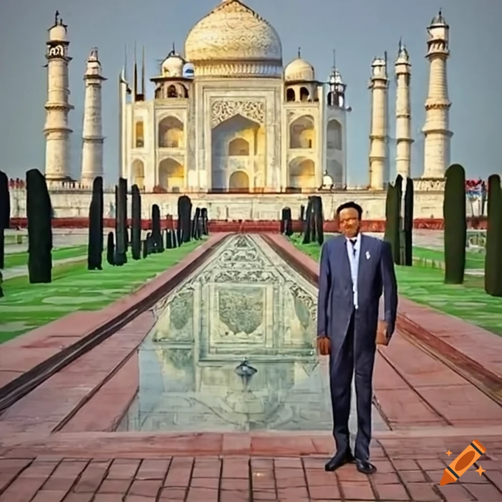 Obama standing in front of the taj mahal on Craiyon