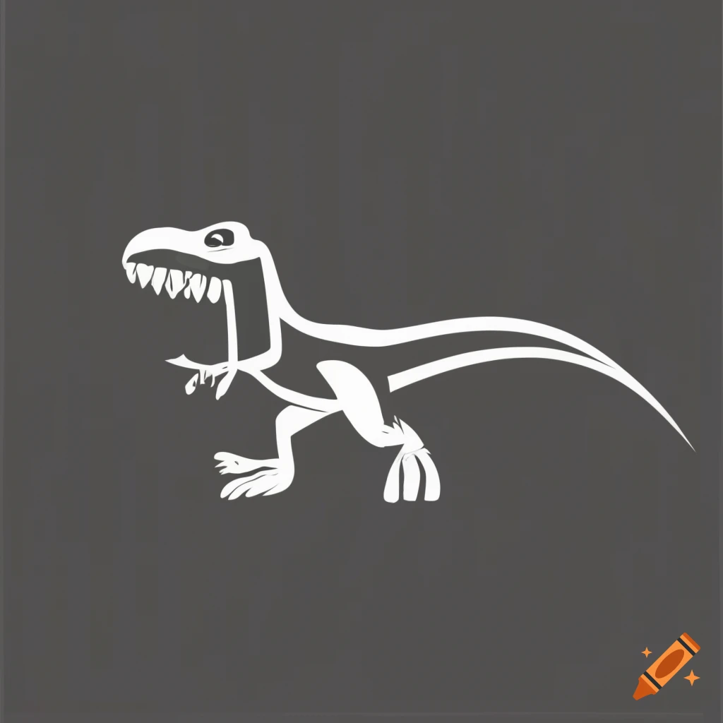 Funny t-rex logo in simple vector style on Craiyon