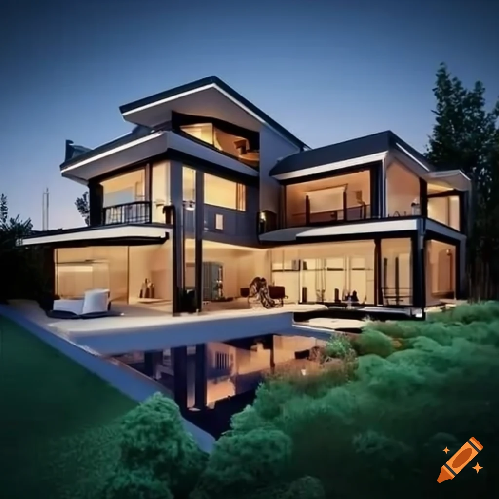 Luxurious house design with detailed, realistic style on Craiyon