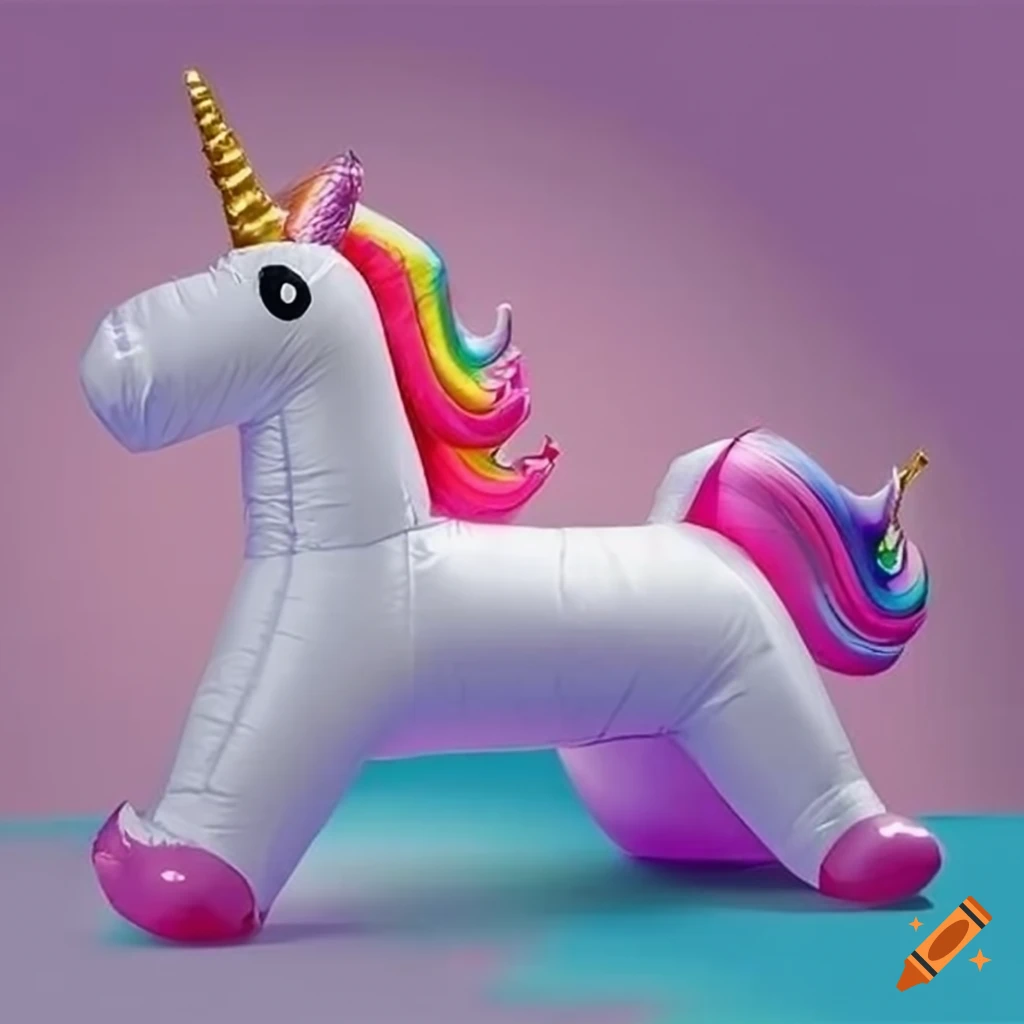 Inflatable unicorn on Craiyon
