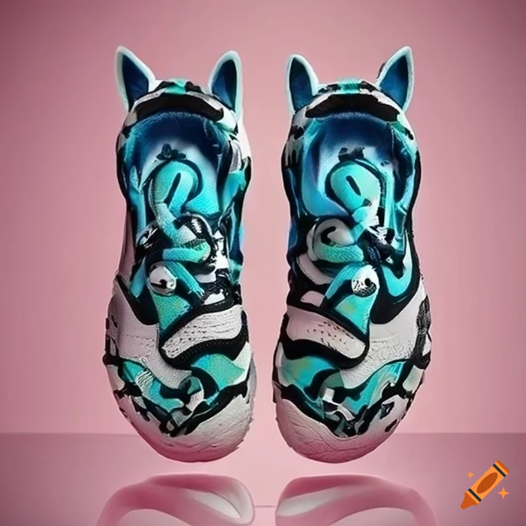 Cats with pairs of custom nike sneakers on Craiyon