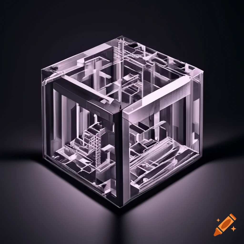 4d Cube In A Line Drawing On Craiyon