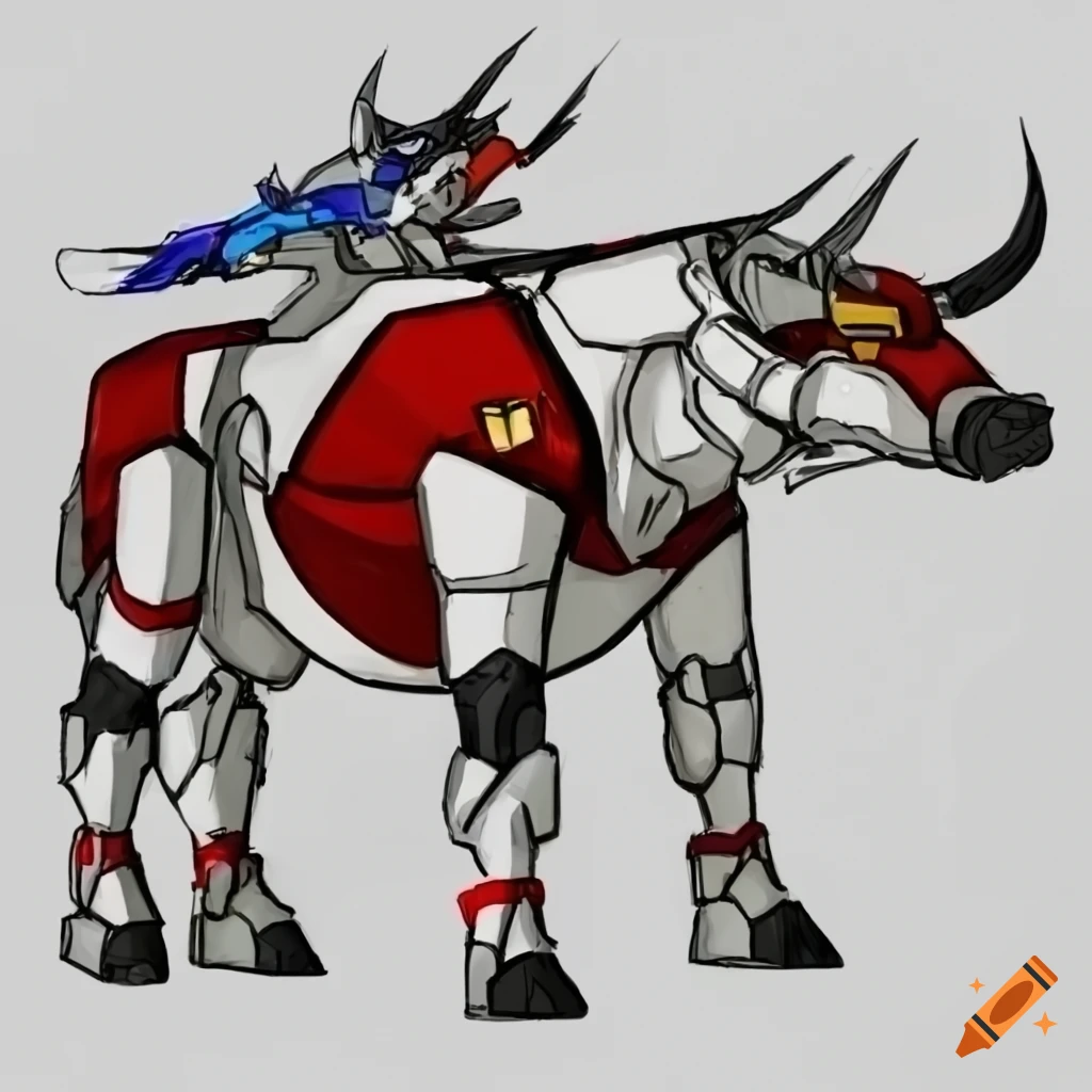 Cow version of voltron on Craiyon