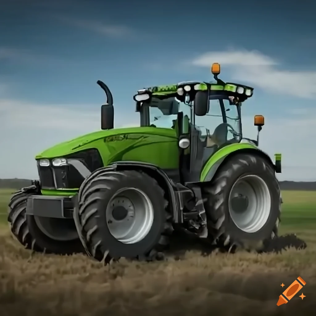 Realistic tractor on the field on Craiyon