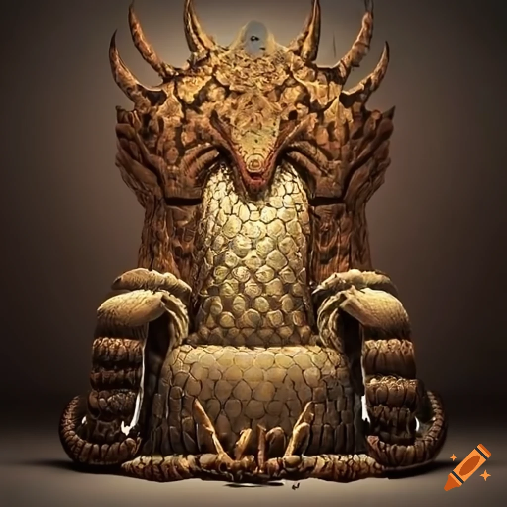 Menacing throne made of snakes on Craiyon