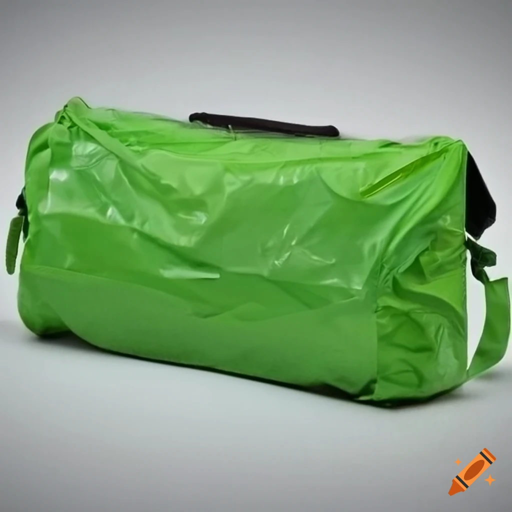 Green plastic strap bag on Craiyon