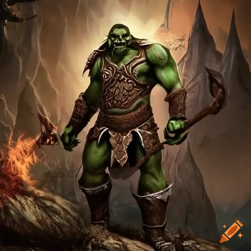 Elder scrolls orc character on Craiyon