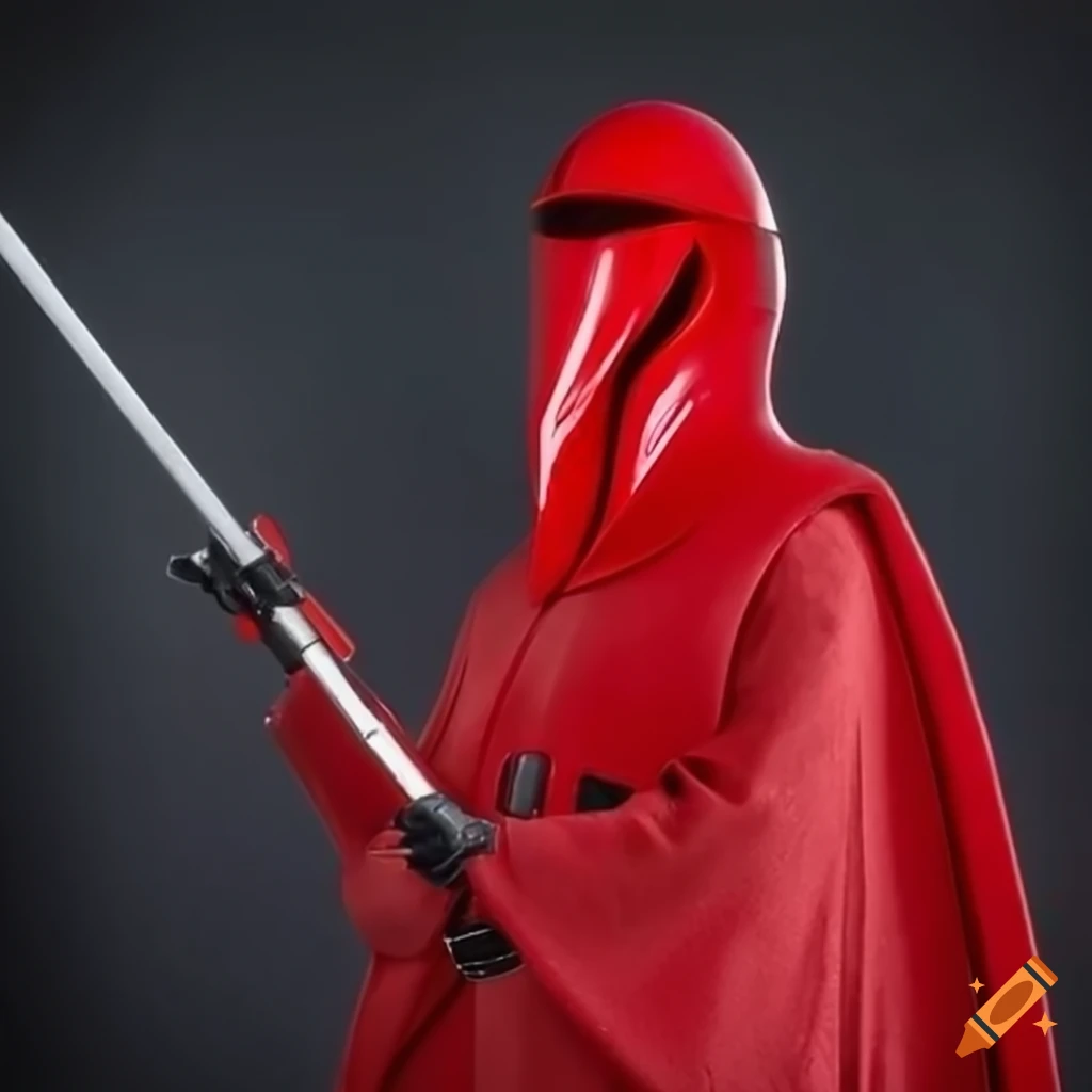 Star wars royal guard helmet with red visor detailing on Craiyon