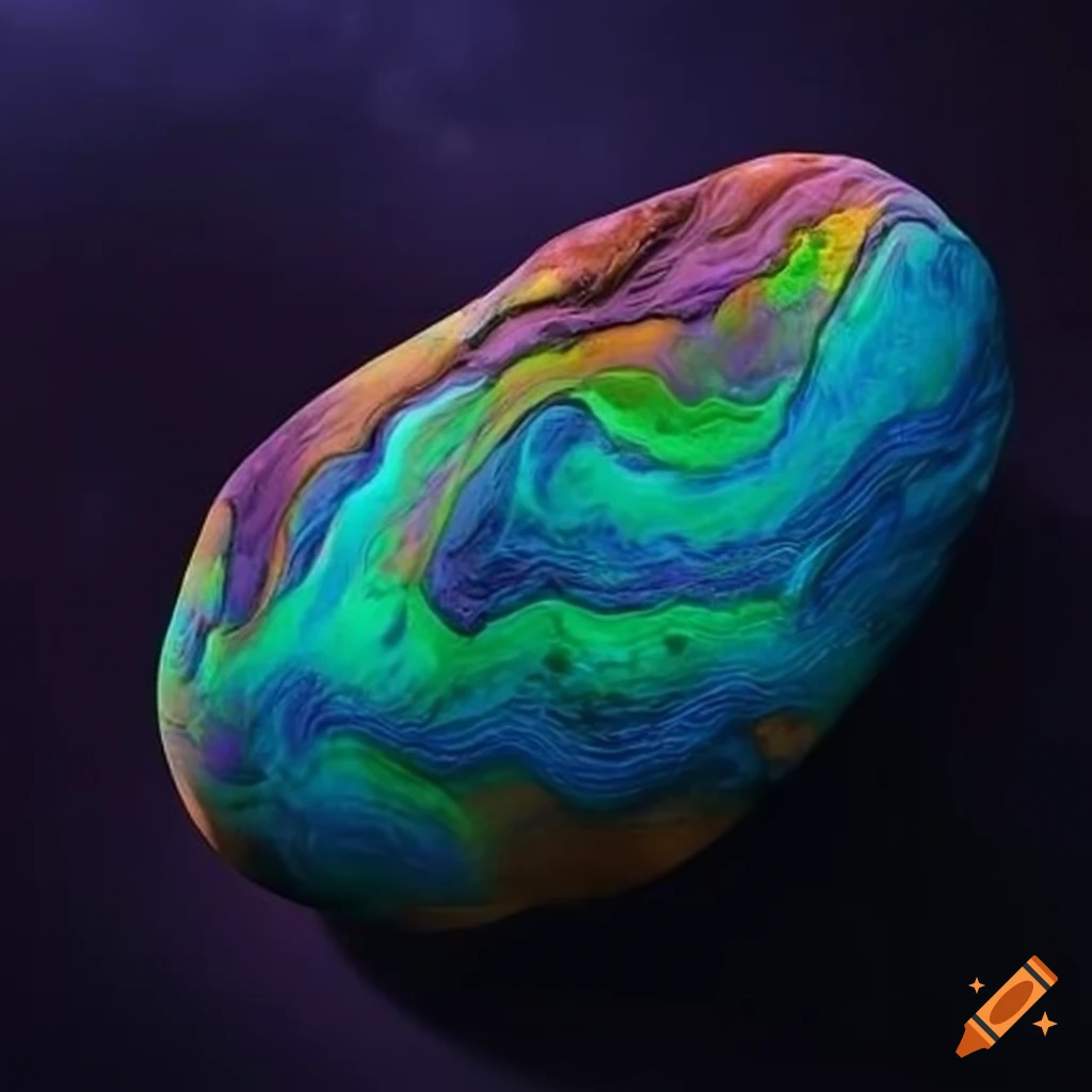 Rock with alien colors on Craiyon