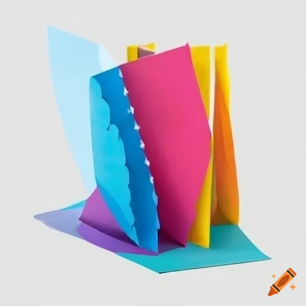 School project image made of construction paper on Craiyon