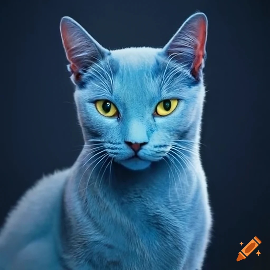 Blue cat on Craiyon