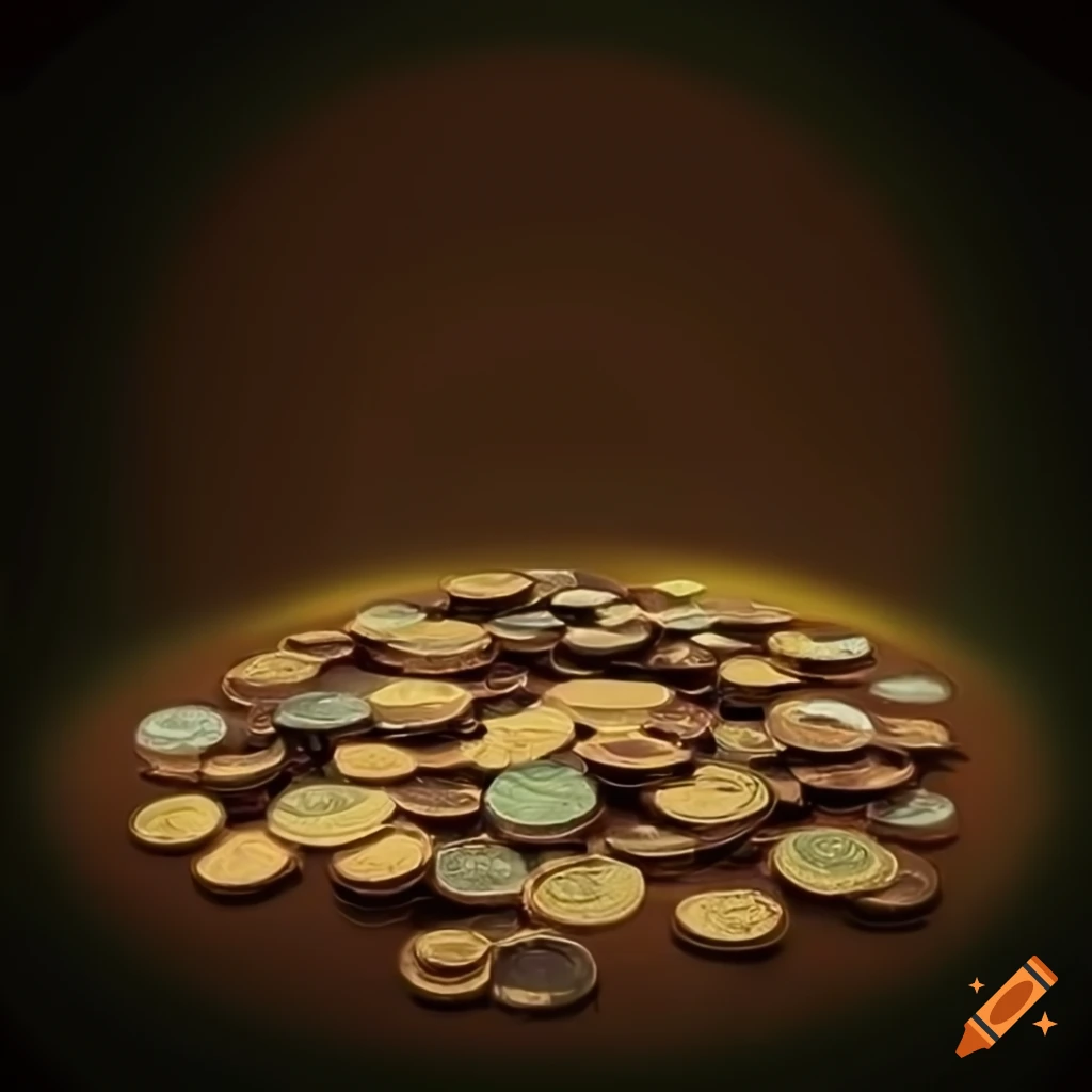 Background for tactical board game of dropping coins (treasure drop) on ...
