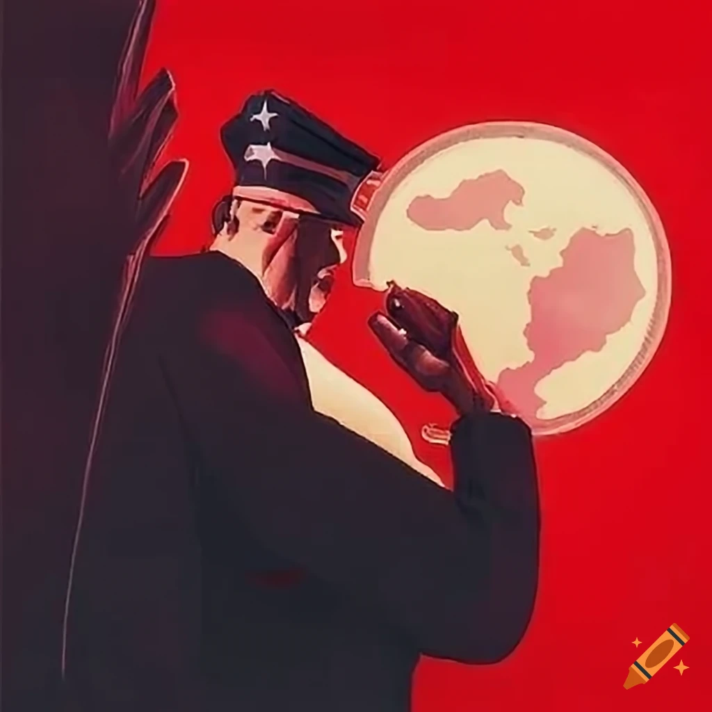 Propaganda artwork from the cold war era in america on Craiyon