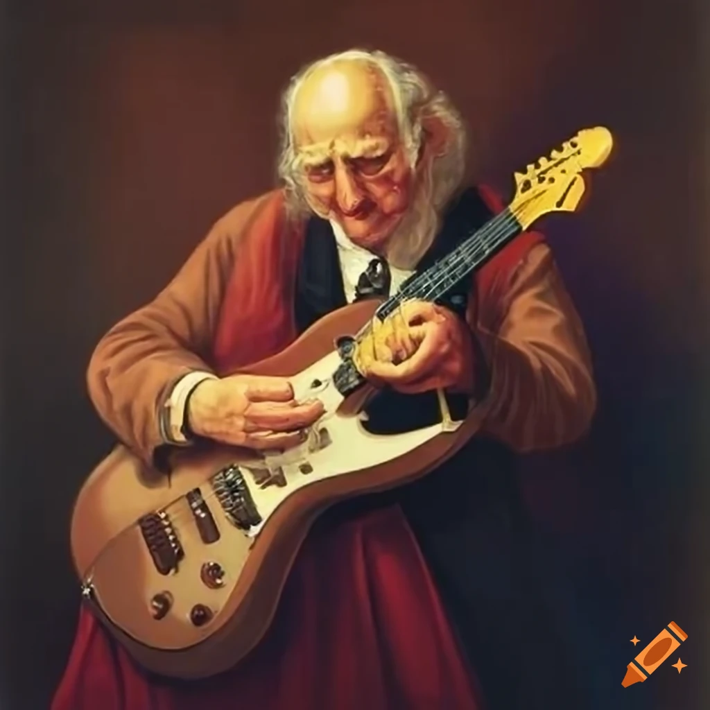 Carl michael bellman playing an electric guitar on Craiyon