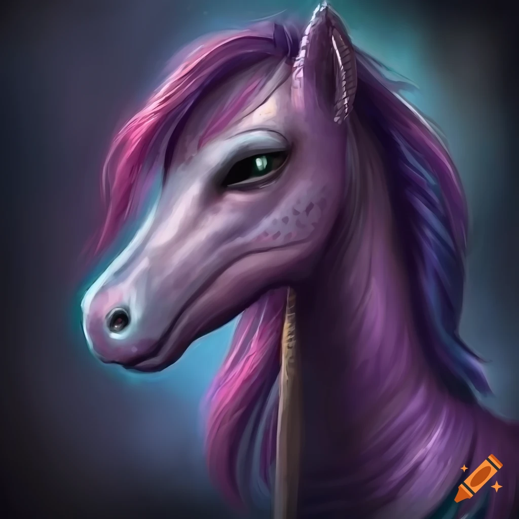 Detailed and realistic portrait of a my little pony character on Craiyon