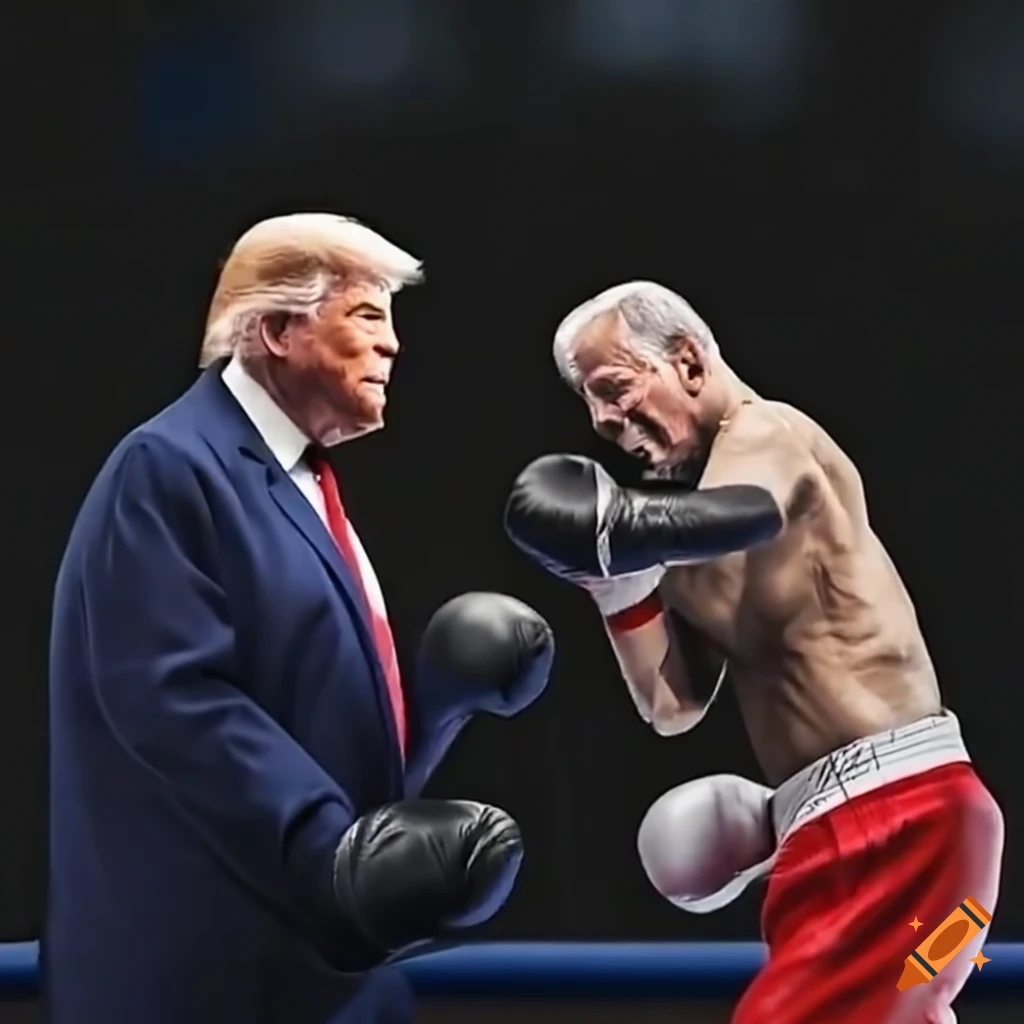 Joe biden and donald trump boxing on Craiyon
