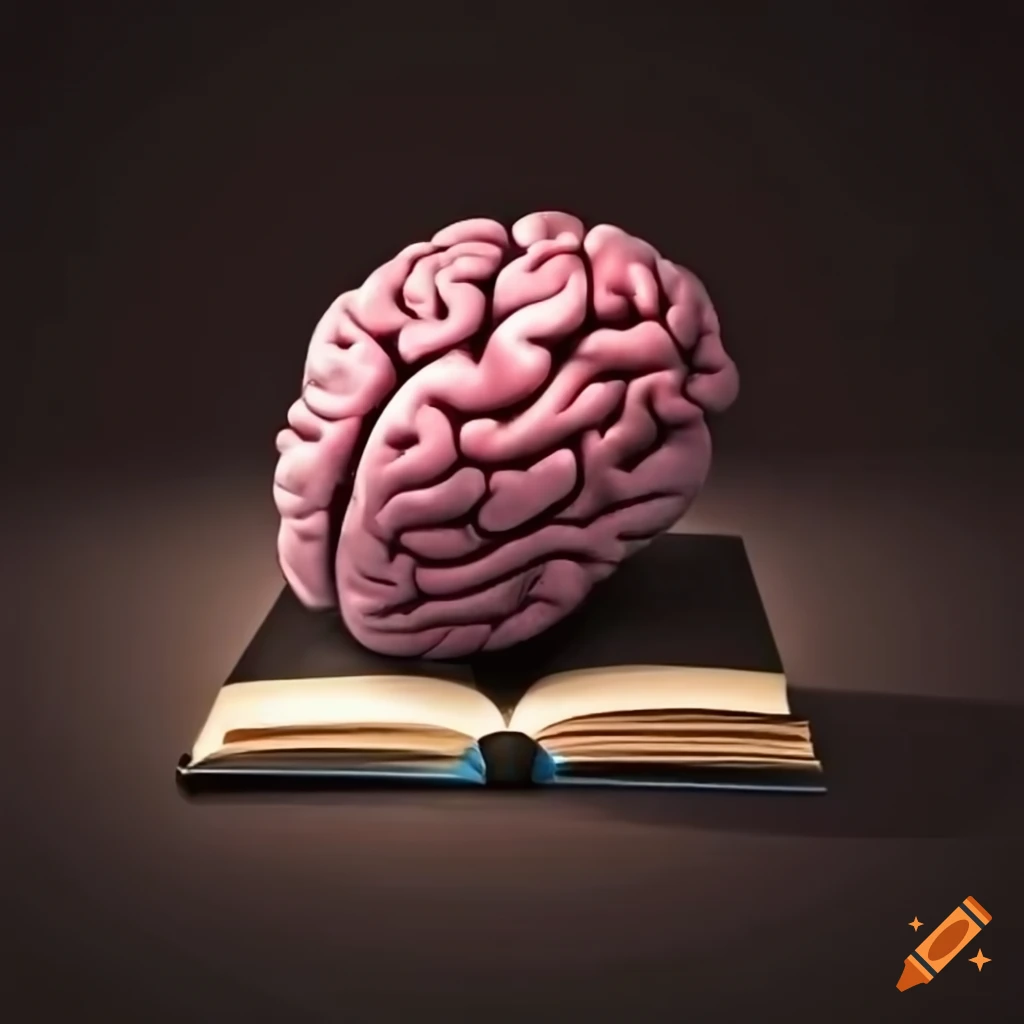 Brain, book, and pencil on Craiyon