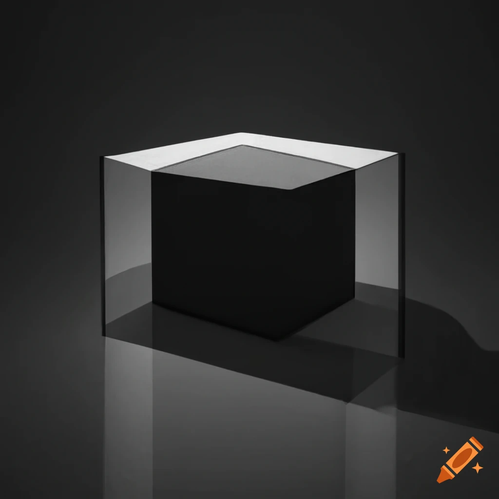 4d cube in strong black line drawing style on Craiyon