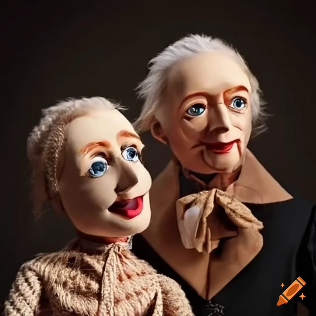 Puppet couples from the 1800s with strings attached on Craiyon