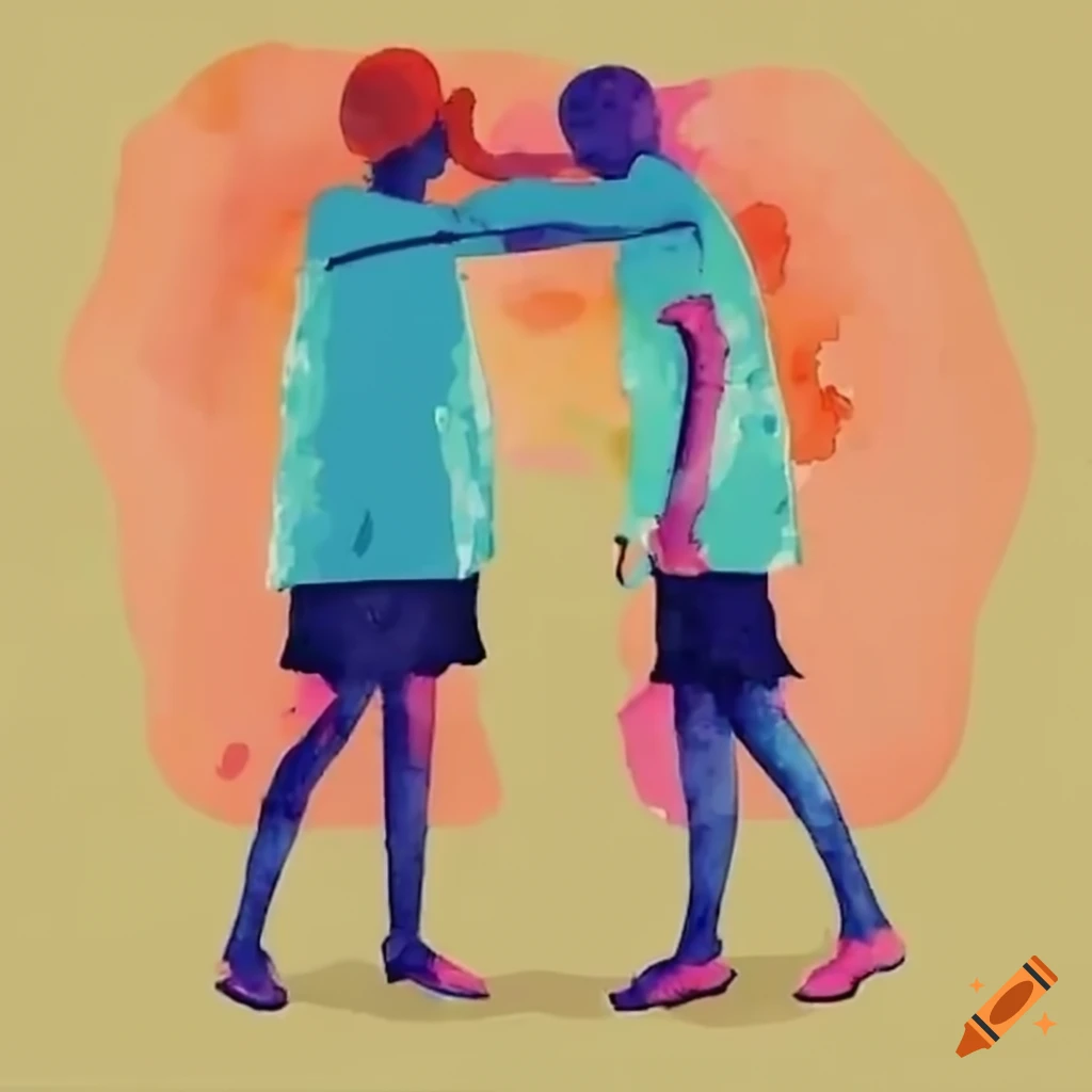 Two people arguing with each other on Craiyon