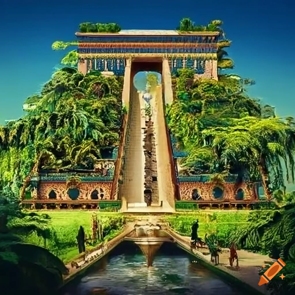 Hanging gardens of babylon on Craiyon