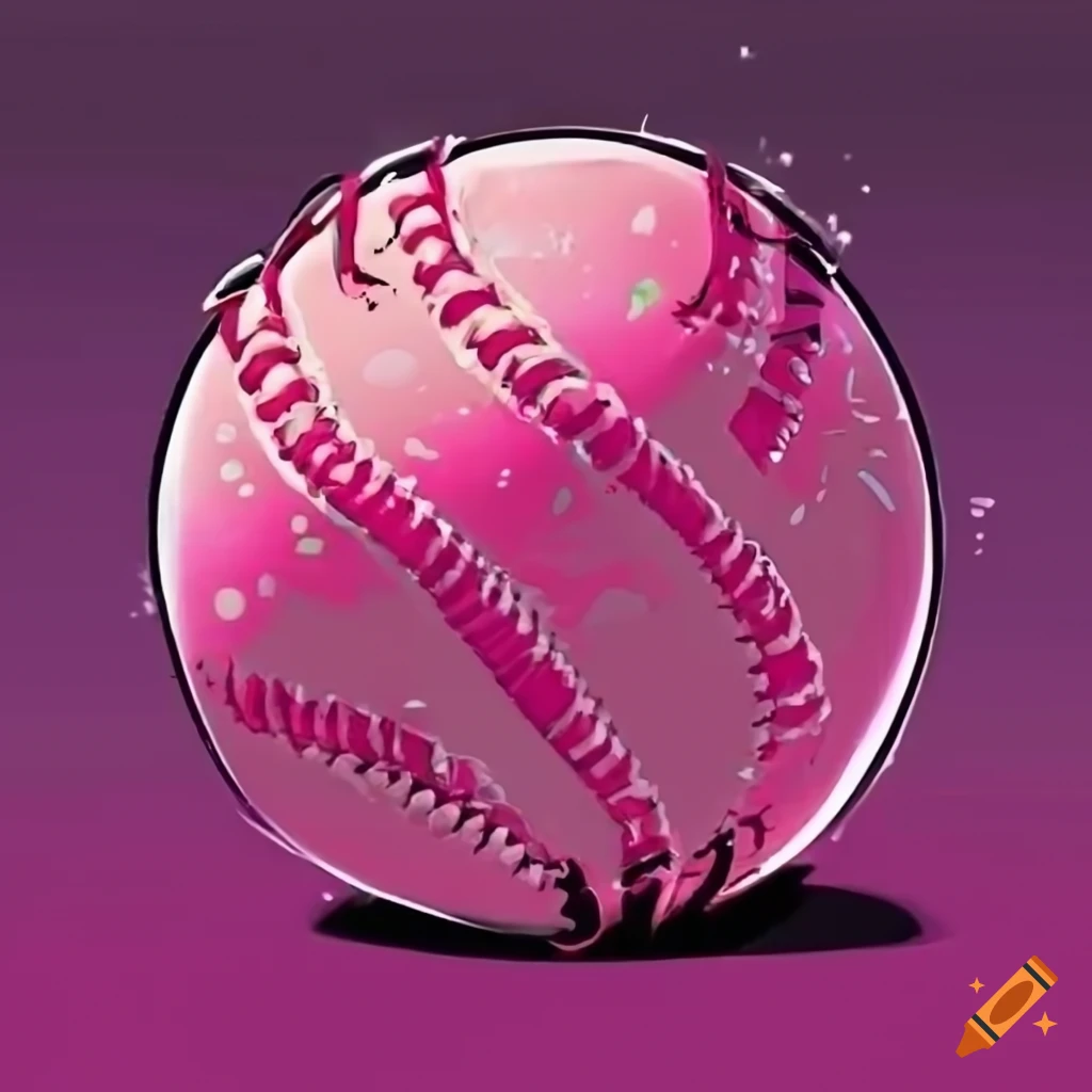 Pink softball logo design on Craiyon