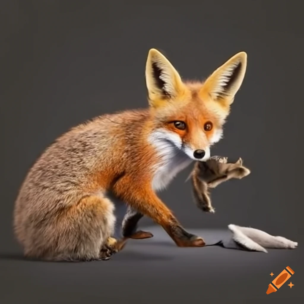 Fox eating rabbit on Craiyon