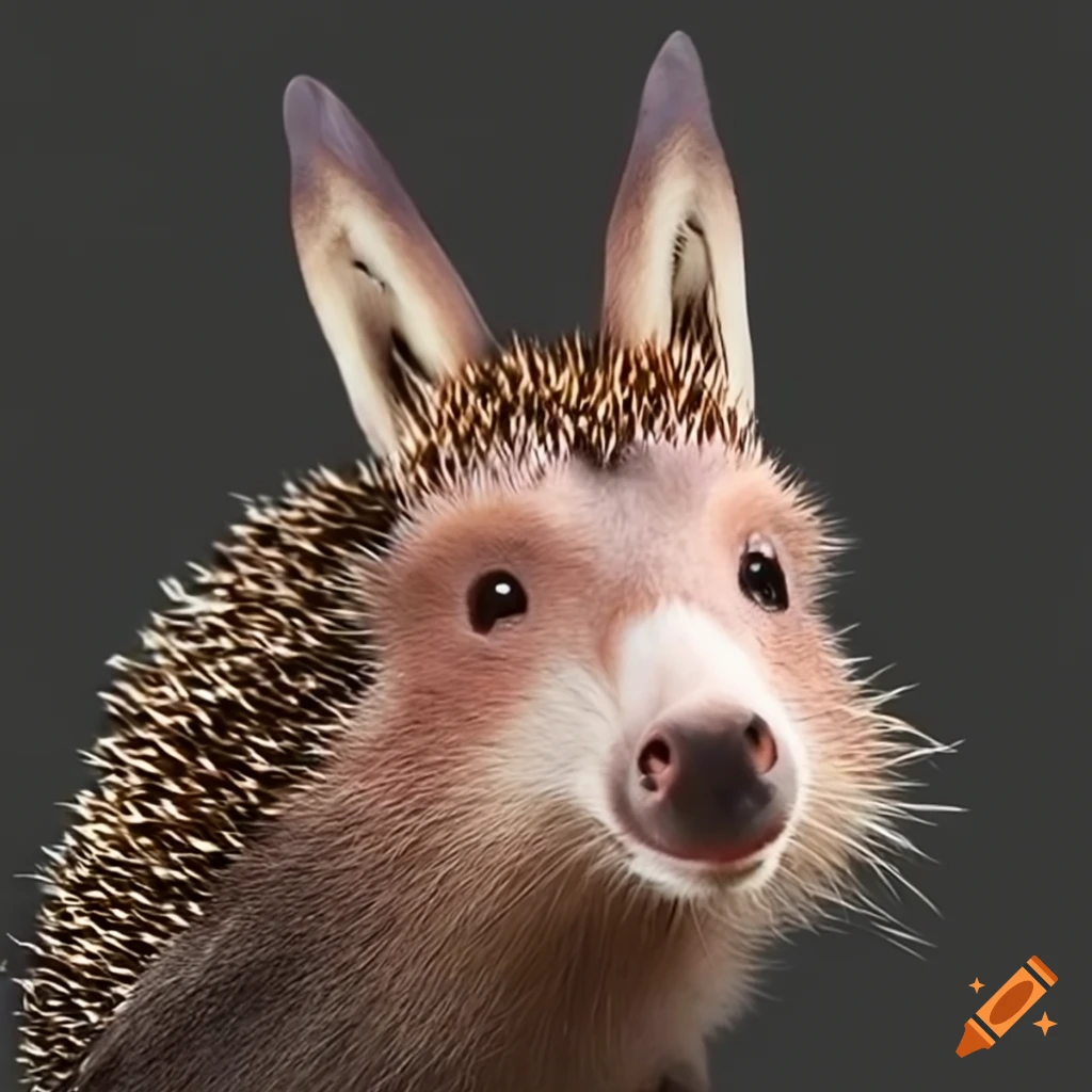 Hybrid animal hedgehog and donkey on Craiyon