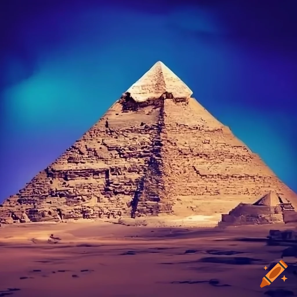Abstract architectural photo of the Pyramids of Giza from a worm's-eye ...