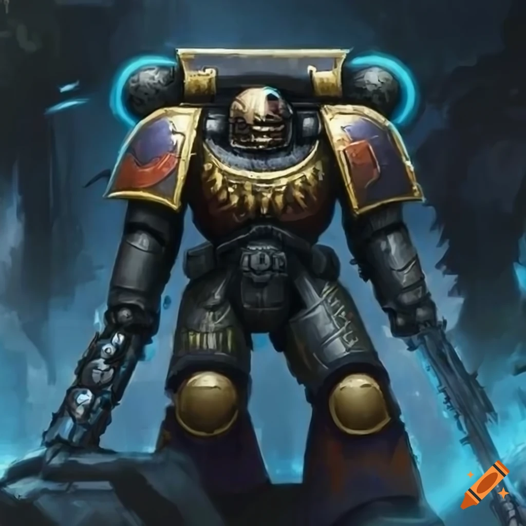 Warhammer raven space marine color reference concept art on Craiyon