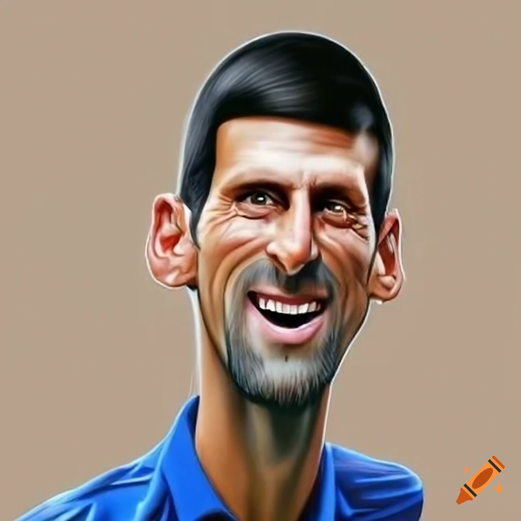 Caricature of novak djokovic on Craiyon
