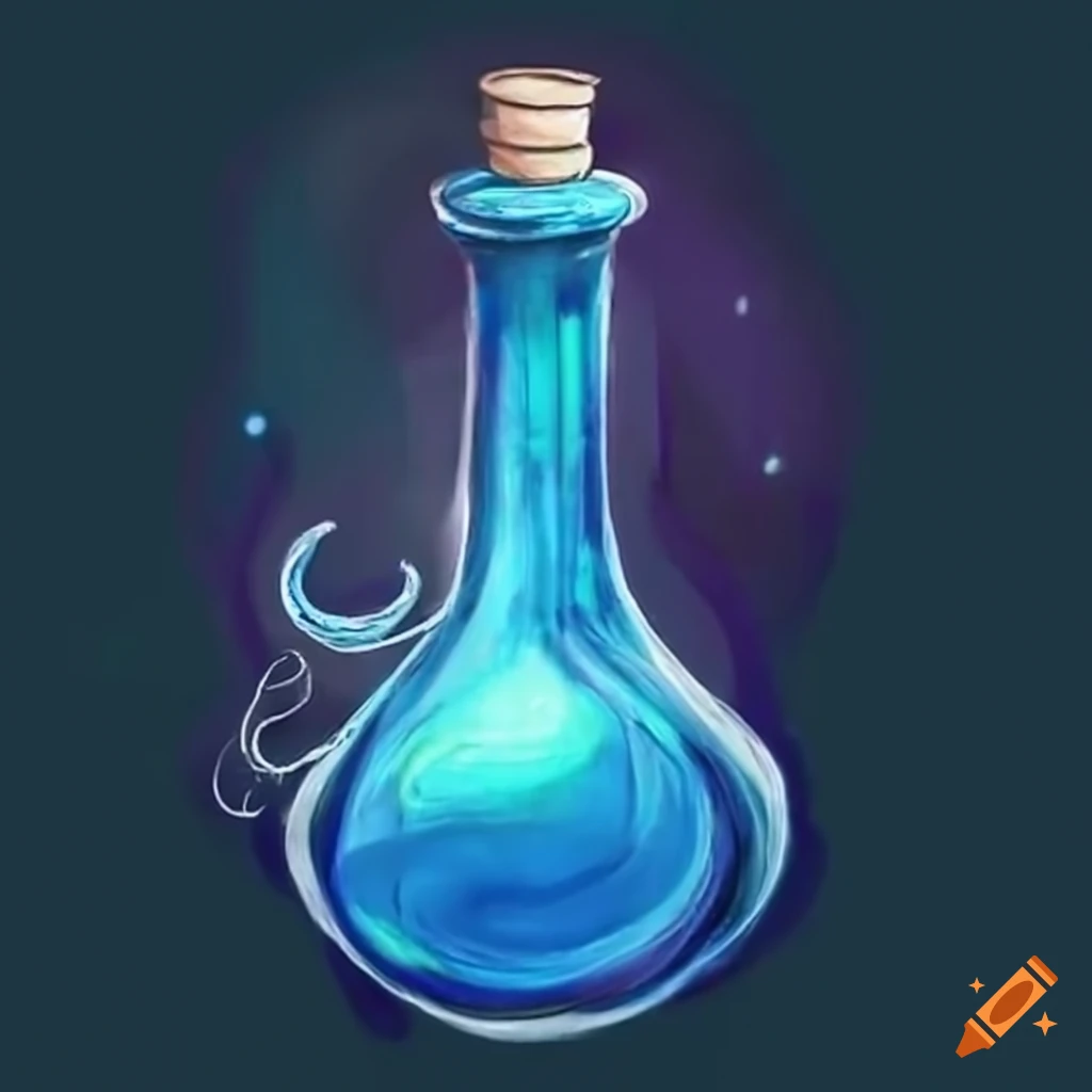 Magic blue potion on Craiyon