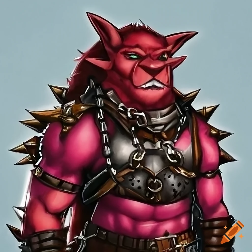 Male Bugbear character in Simon Bisley art style on Craiyon