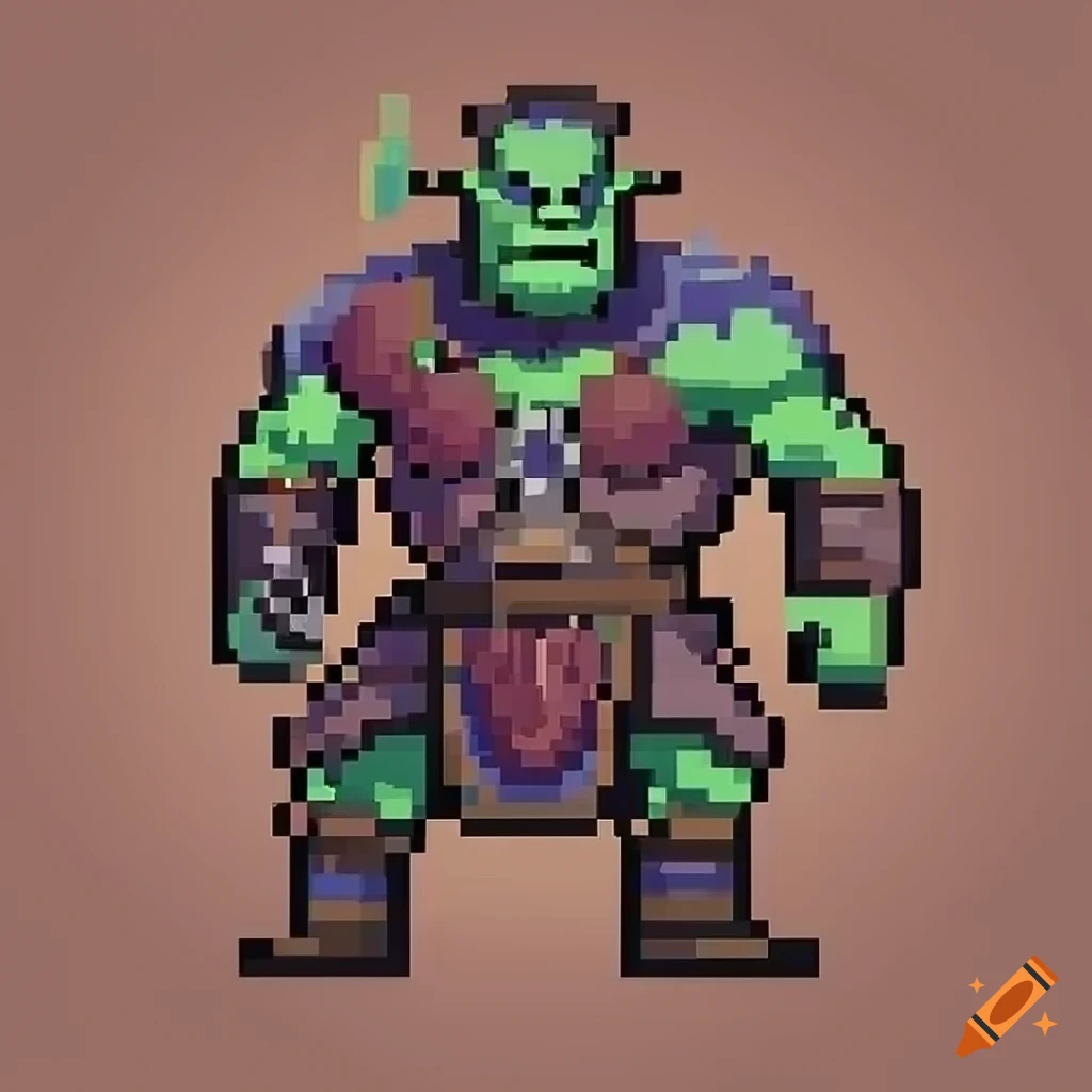 16 bit snes pixel art orc in jrpg style on Craiyon
